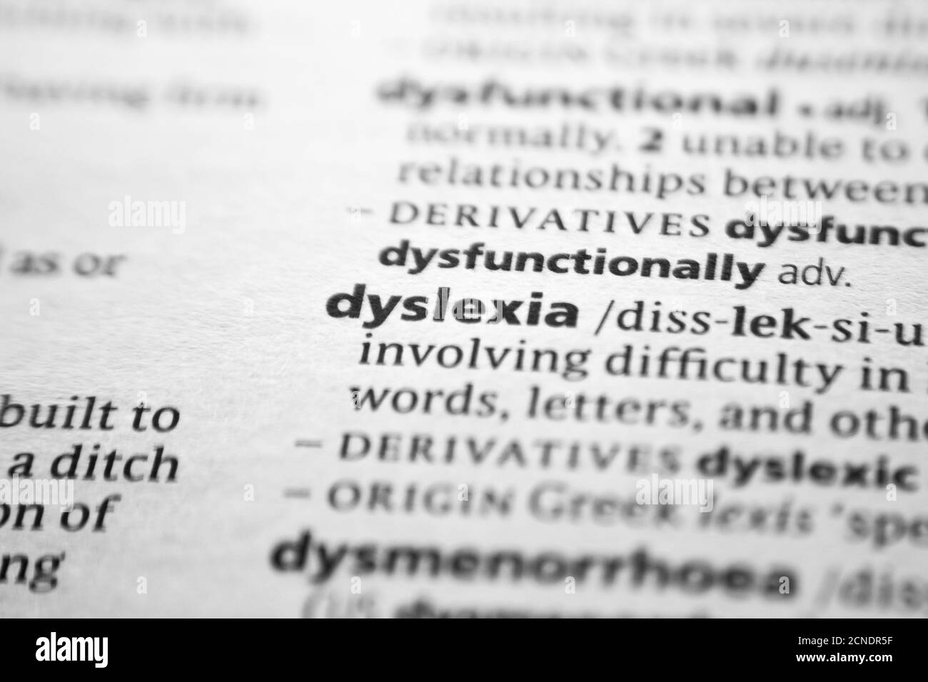 Word or phrase Dyslexia in a dictionary Stock Photo - Alamy