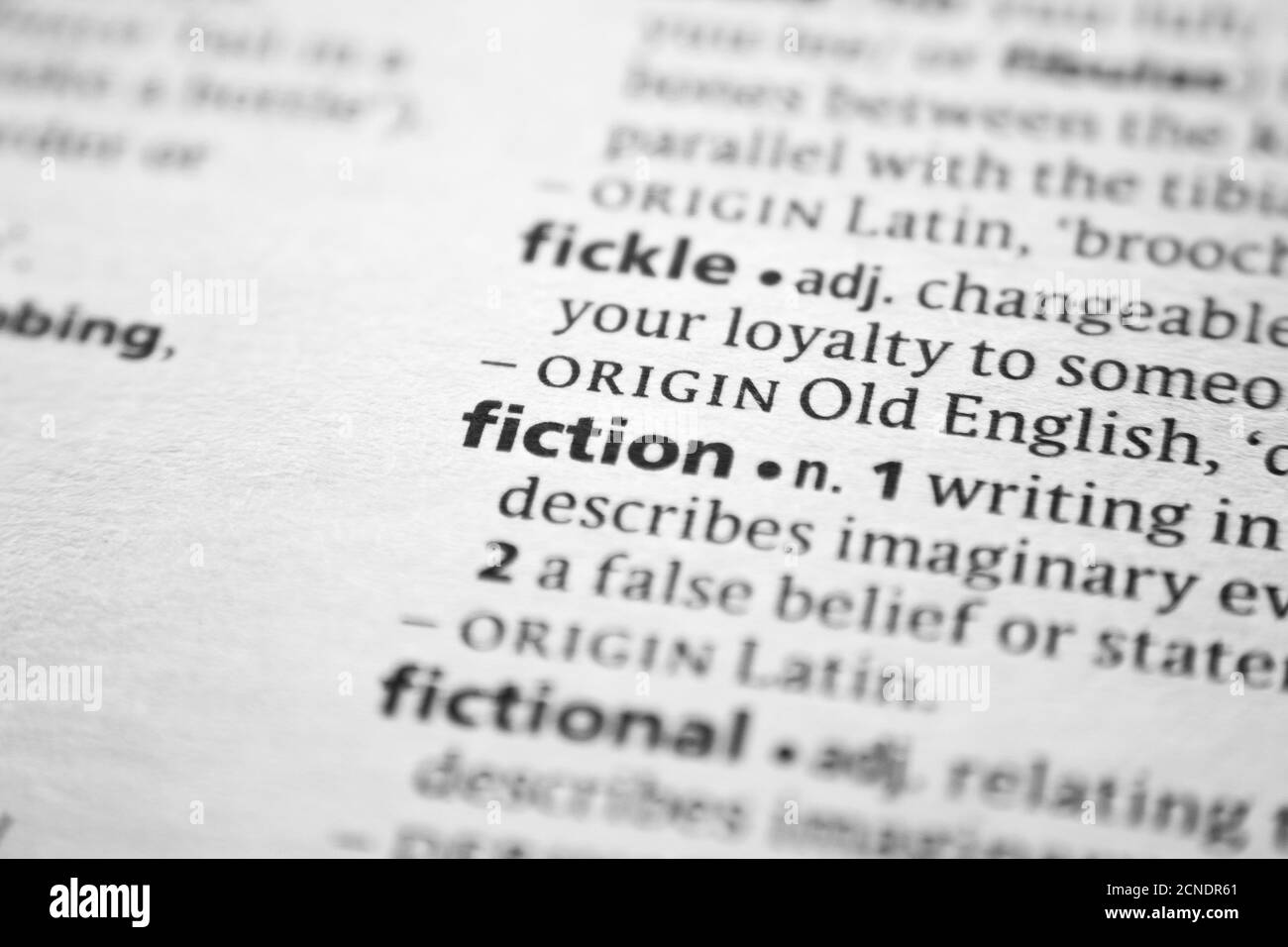 Word or phrase Fiction in a dictionary Stock Photo - Alamy