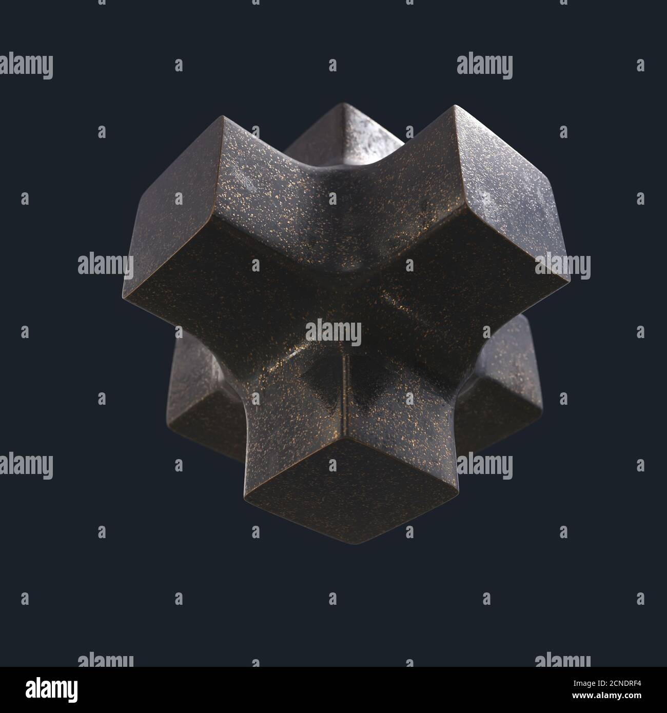 cubic shape with metllic texture Stock Photo - Alamy