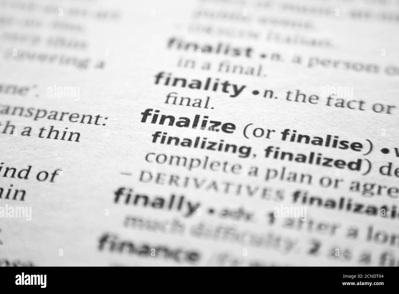 Finalize Black and White Stock Photos & Images - Alamy