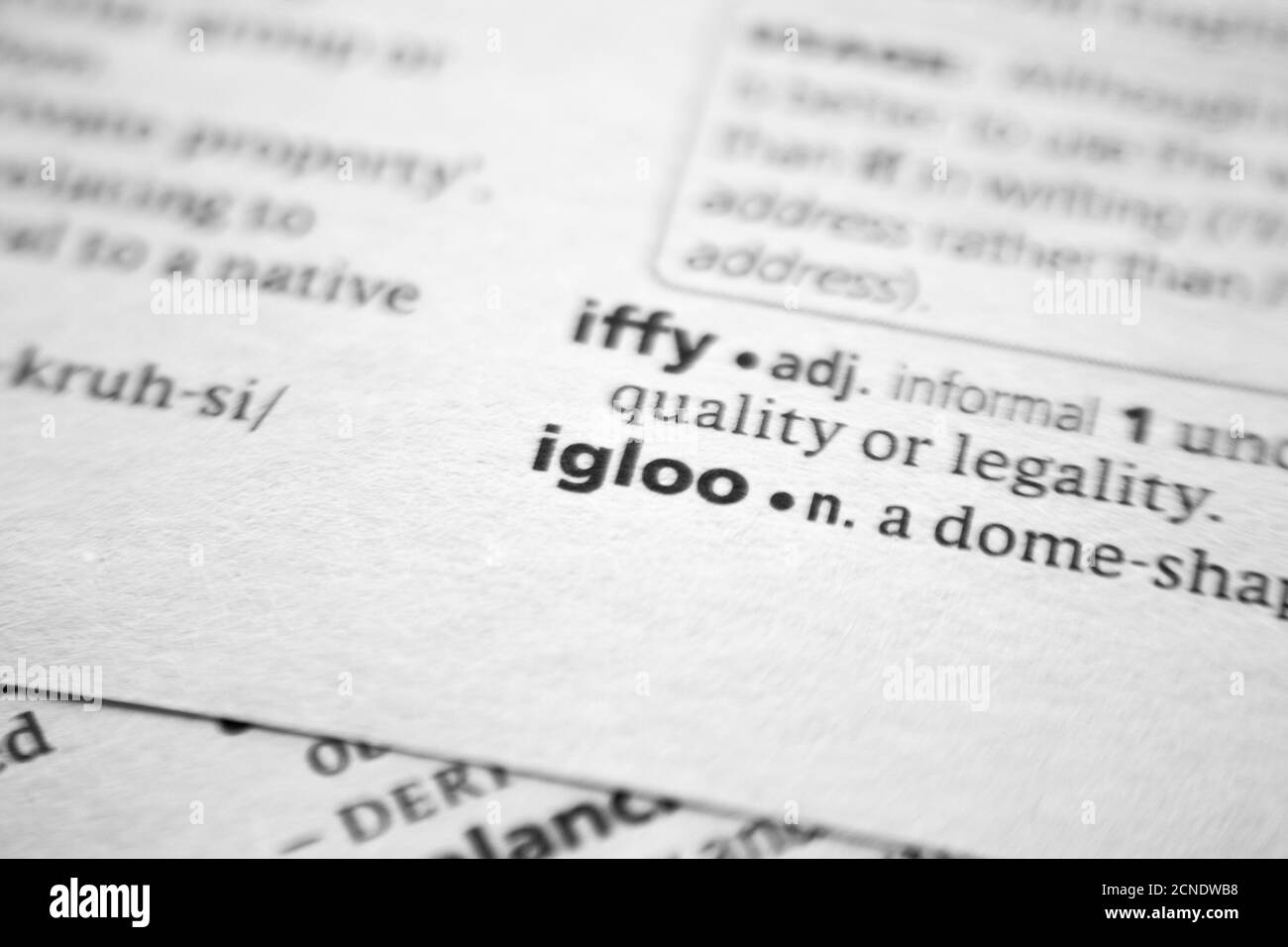 Word or phrase Igloo in a dictionary Stock Photo - Alamy