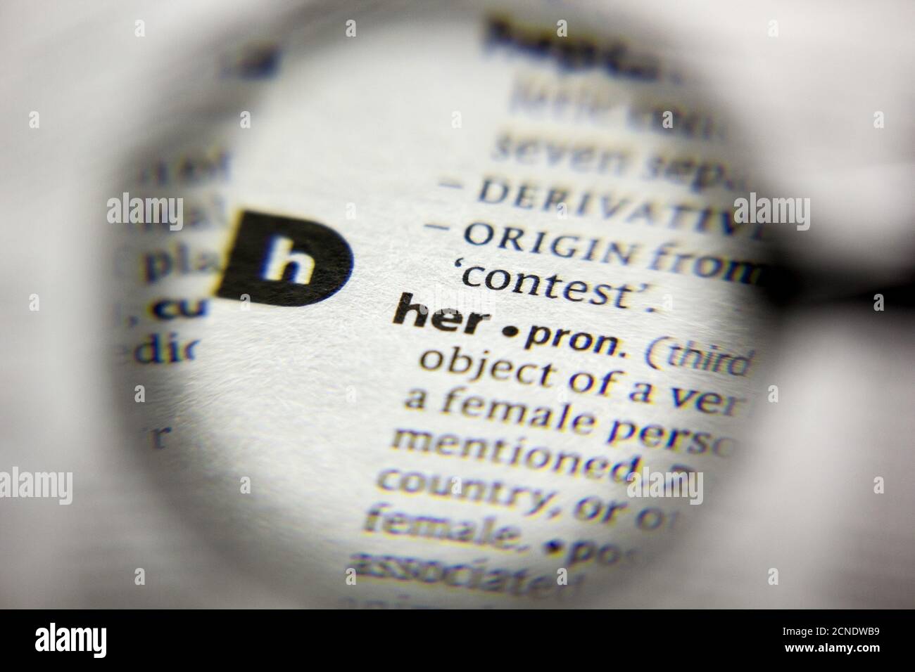 The word or phrase Her in a dictionary Stock Photo - Alamy