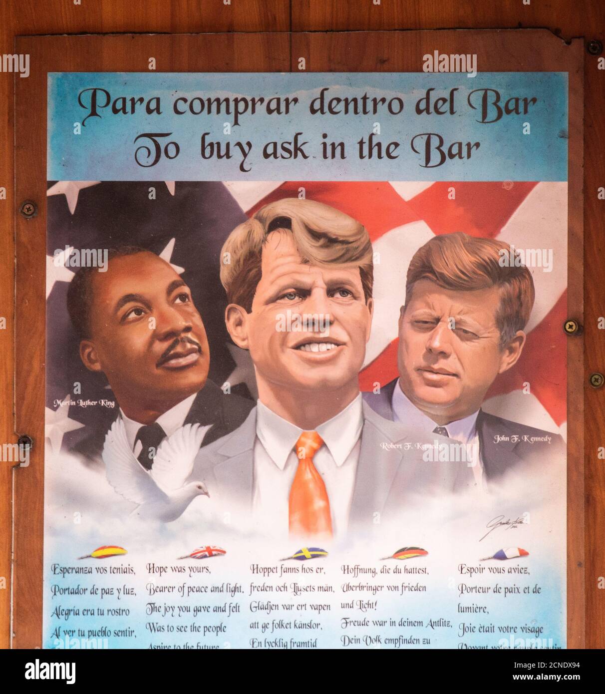 Martin Luther King, Bobby Kennedy and John F. Kennedy on bar menu in ...