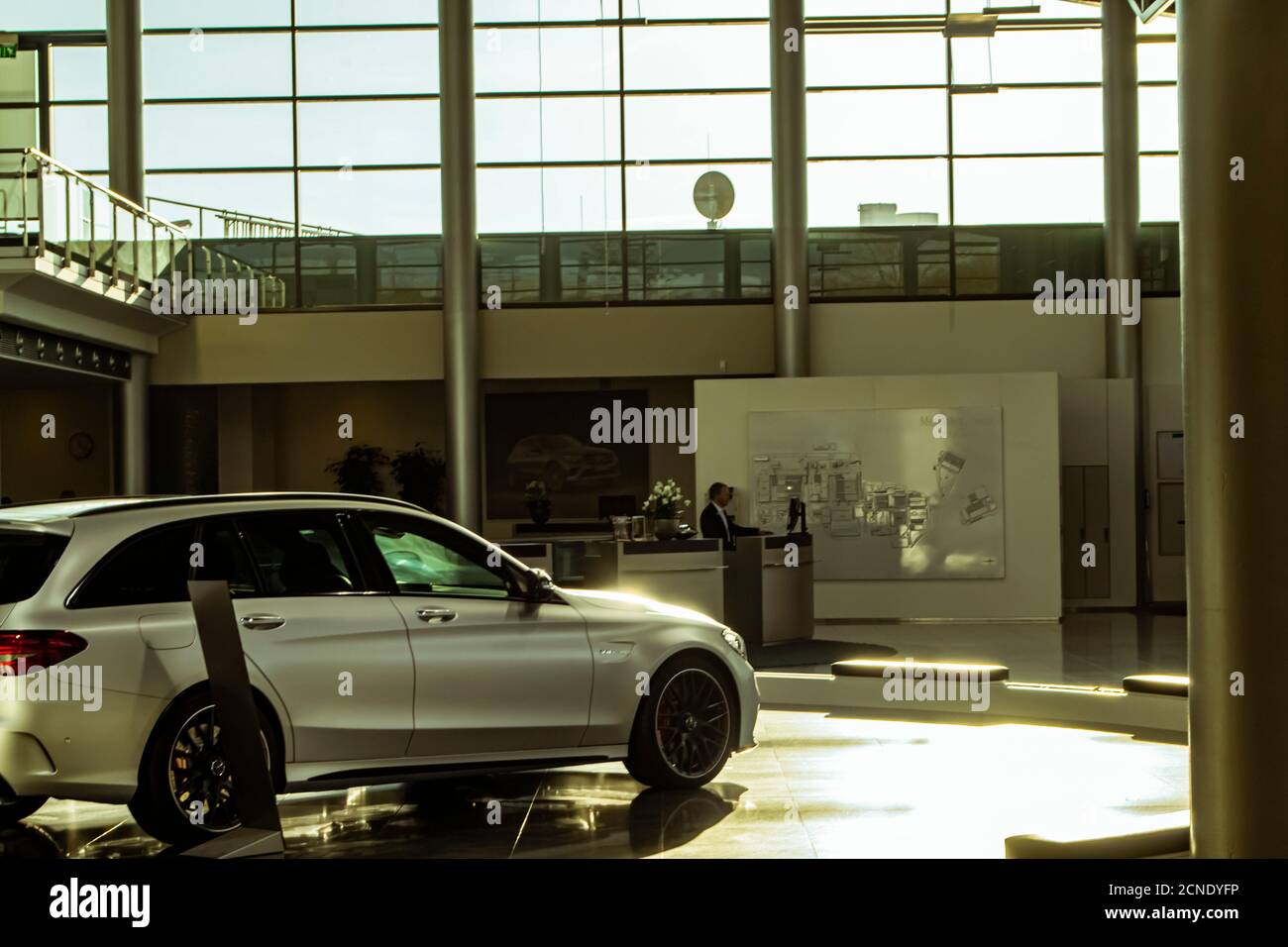 Bremen, Germany - 17.01.2020: Interior of Mercedes Benz Customer Center ...