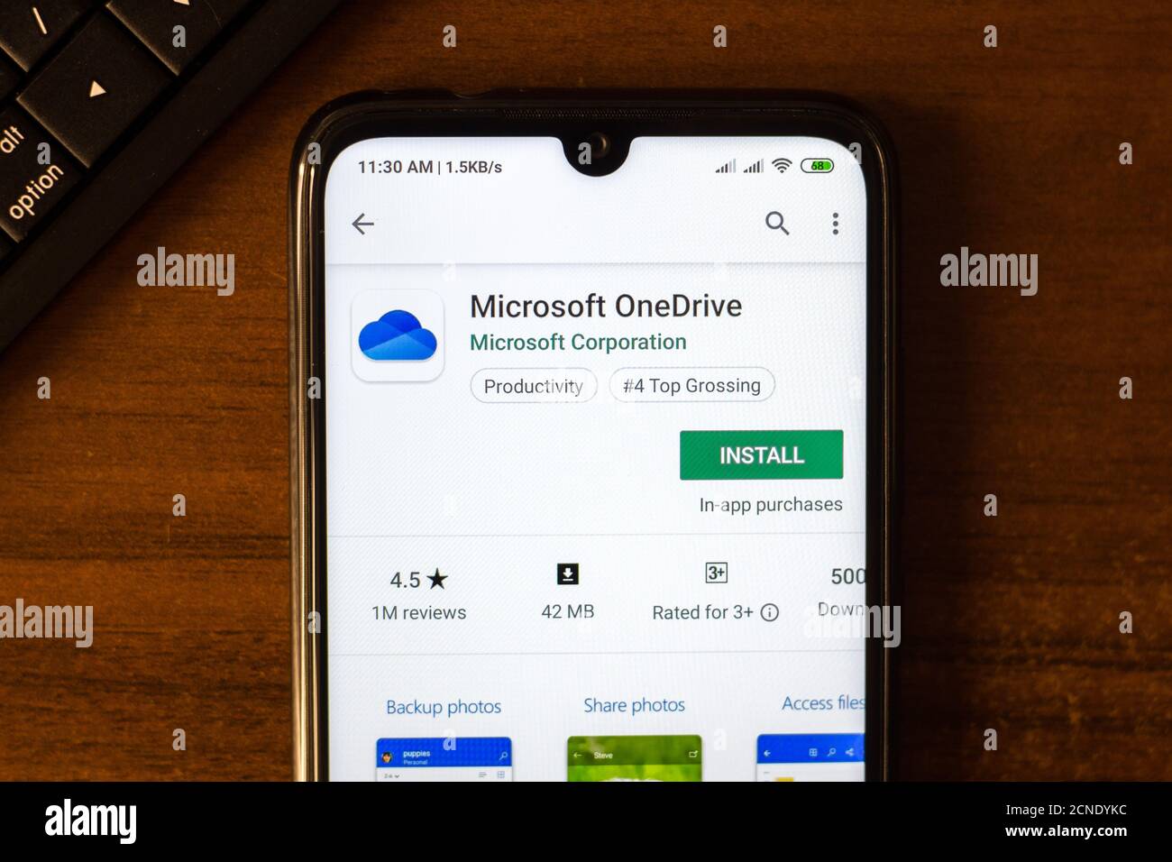 Ivanovsk, Russia - June 26, 2019: Microsoft OneDrive app on the display ...