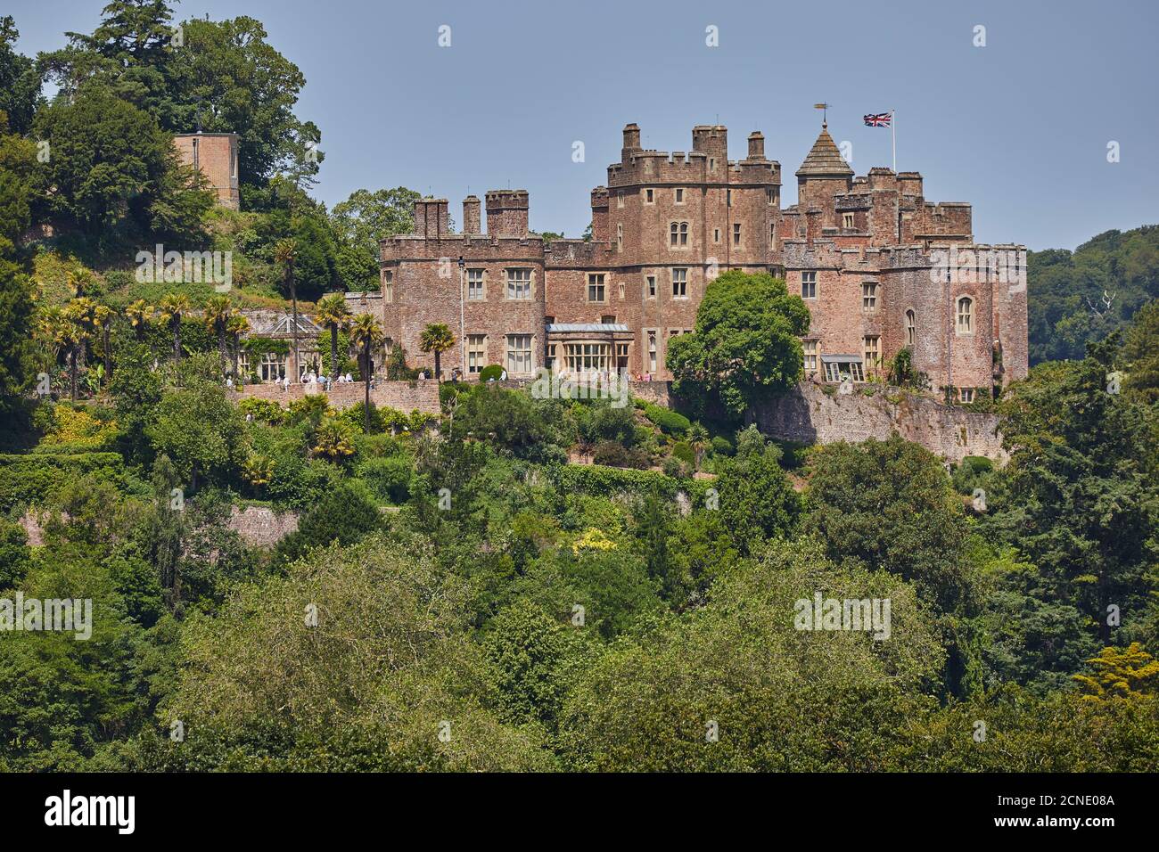 The historic Dunster Castle, on the edge of the village of Dunster ...