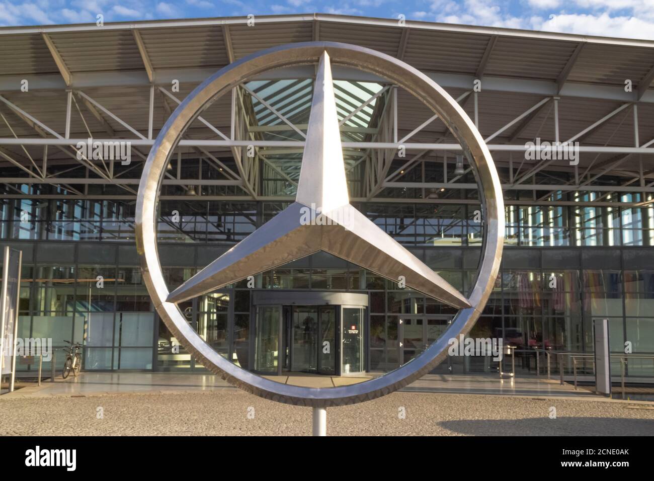Bremen, Germany - 17.01.2020: Front entrance to the Mercedes-Benz Car ...