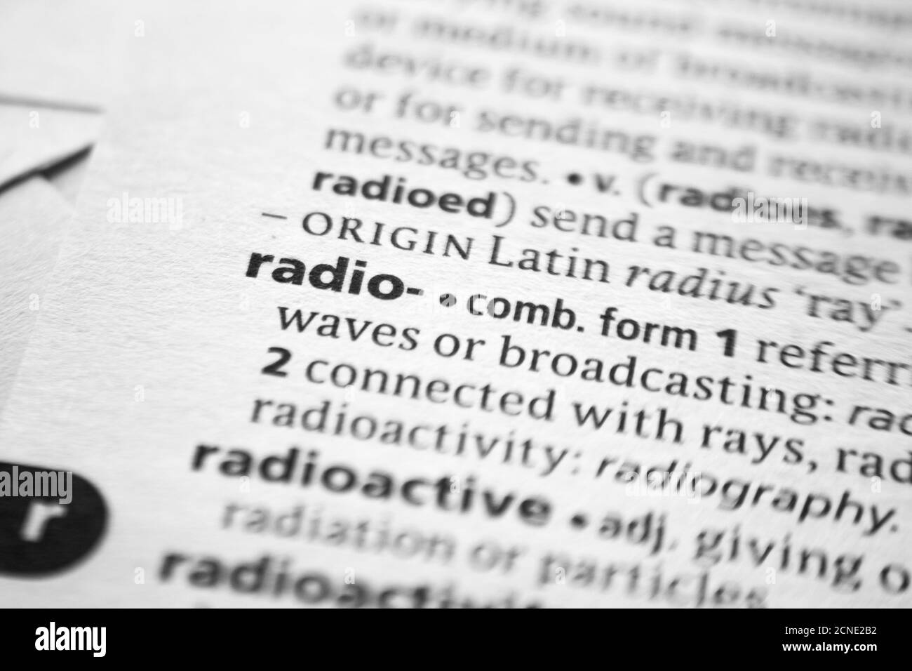 Radio word Black and White Stock Photos & Images - Alamy