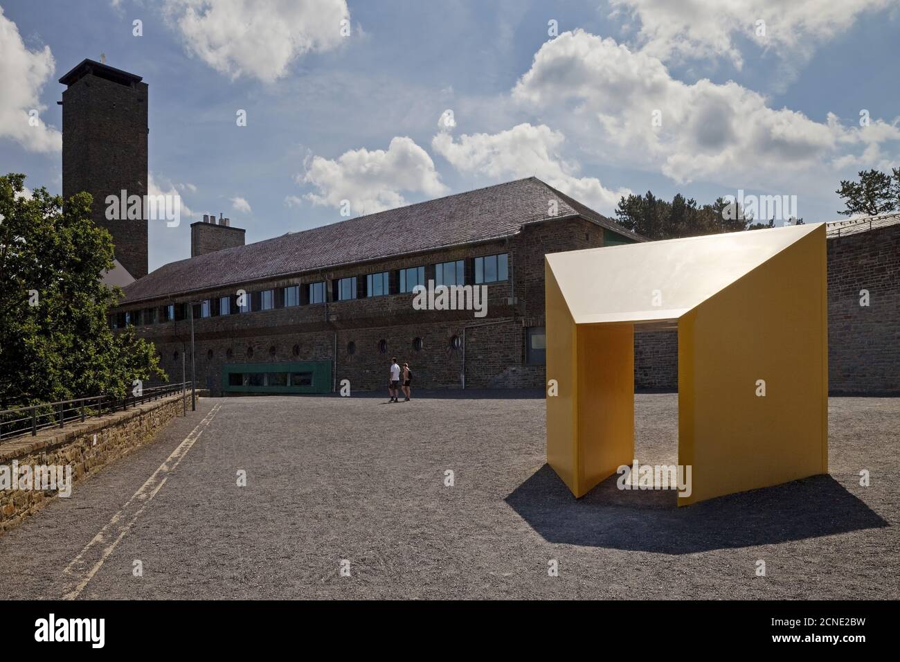Former NS-Ordensburg Vogelsang with yellow sculpture, today Vogelsang ...