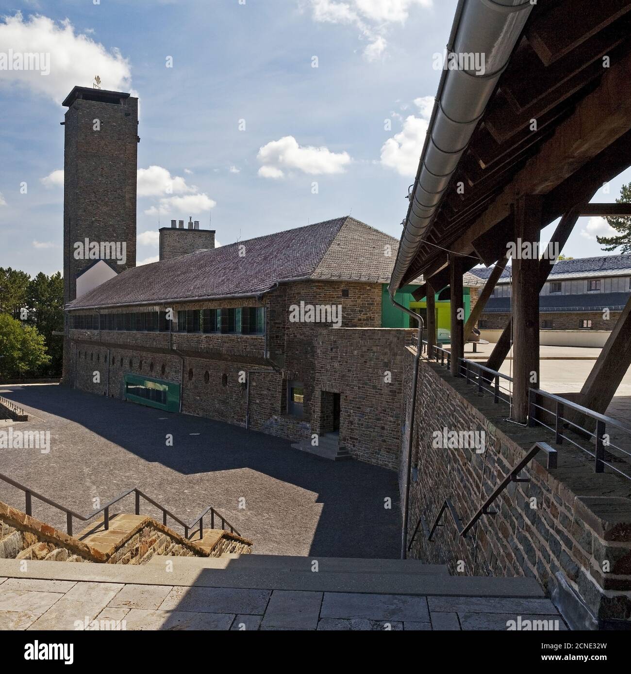 Former NS-Ordensburg Vogelsang, inner courtyard with tower, Schleiden ...