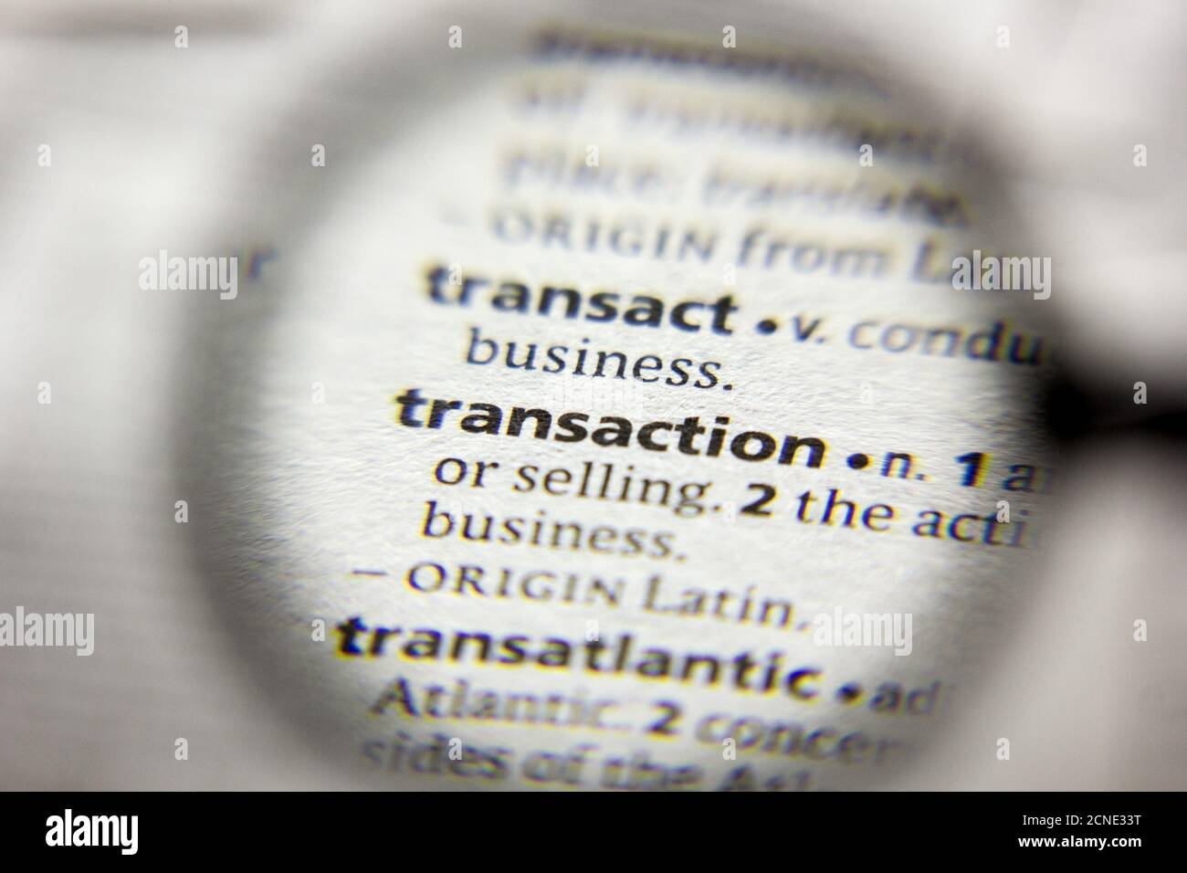 The word or phrase Transaction in a dictionary Stock Photo - Alamy