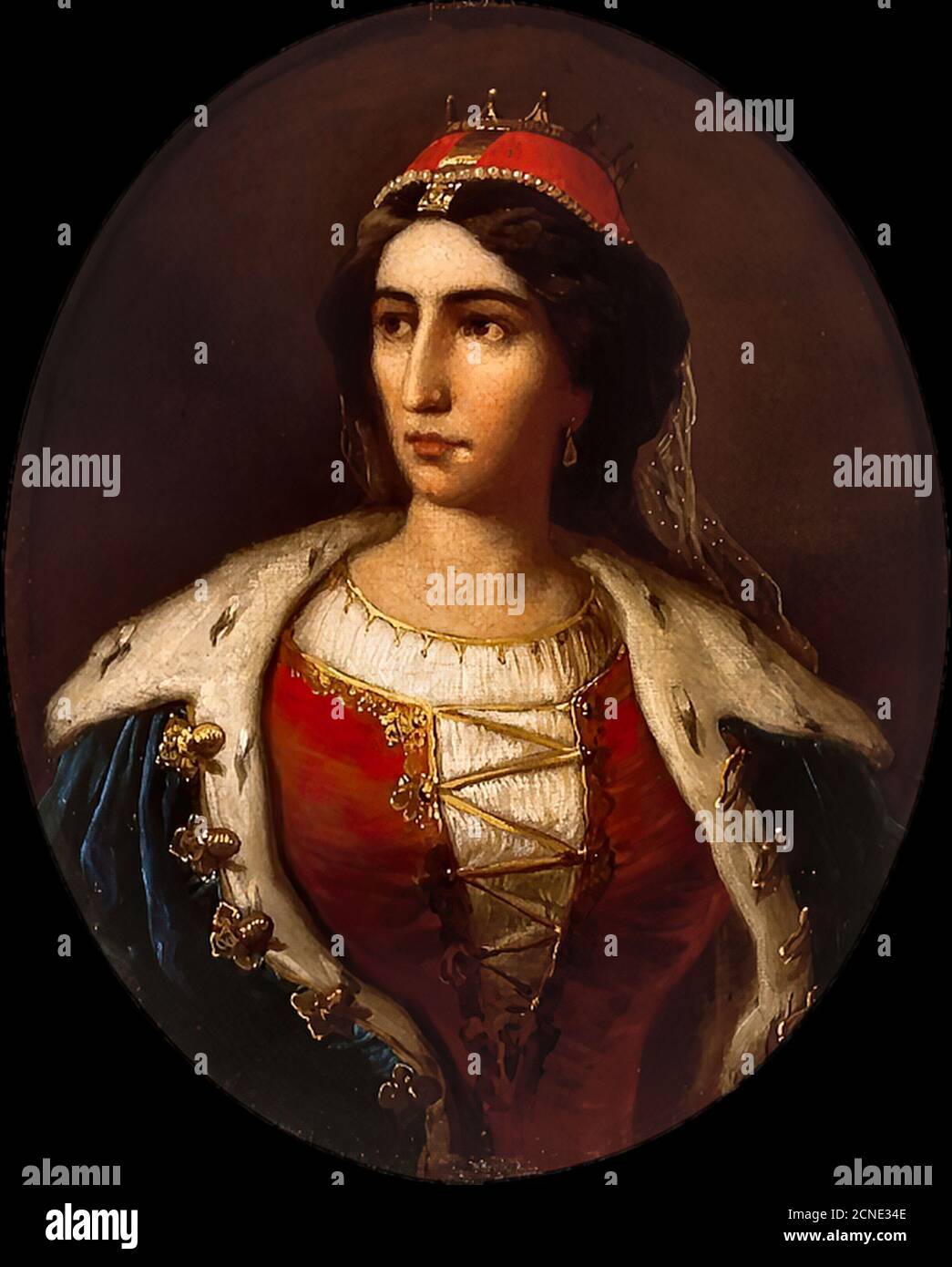 Jakobey Károly - Portrait of Ilona Zrinyi - Hungarian School - 19th ...