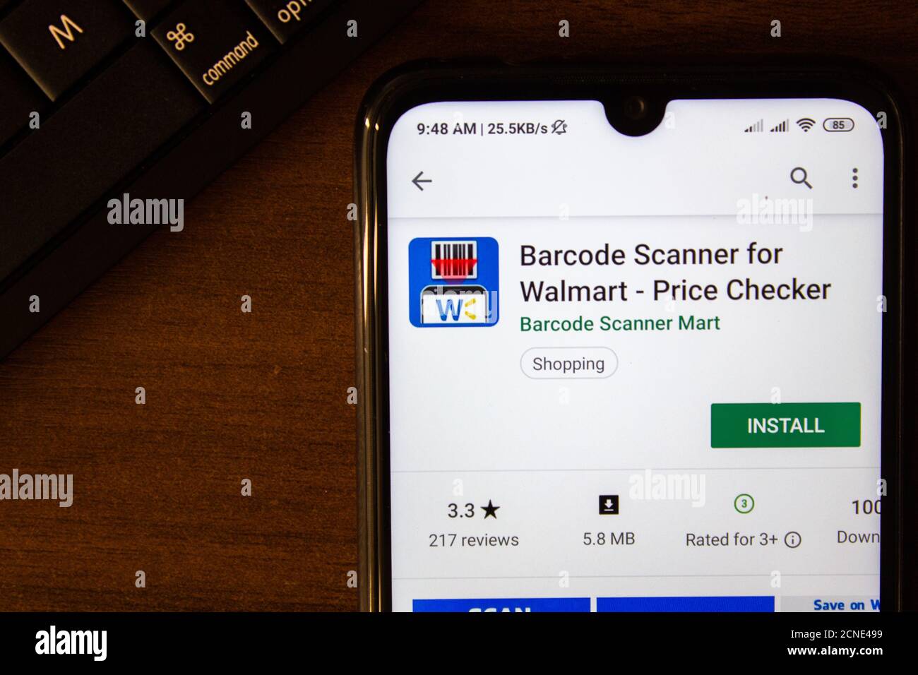 Ivanovsk, Russia - July 07, 2019: Barcode Scanner for Walmart - Price ...