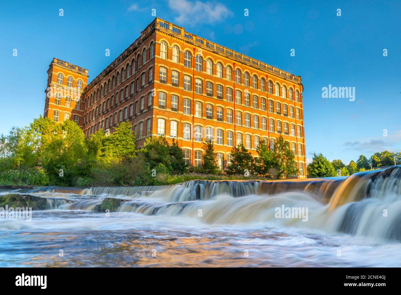 Anchor Mill and waterfall on the River Cart, Paisley, Renfrewshire ...