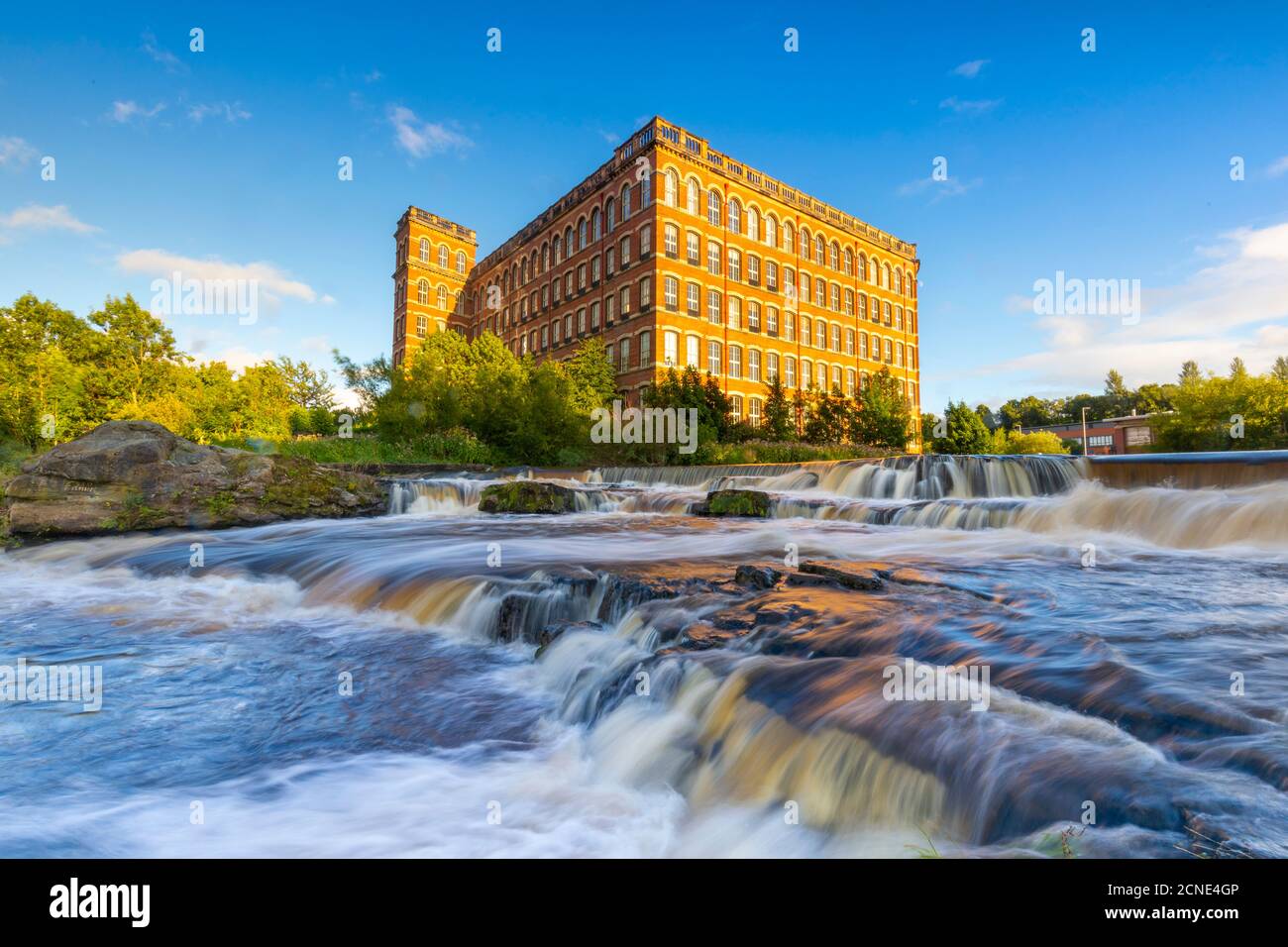 Anchor Mill and waterfall on the River Cart, Paisley, Renfrewshire ...