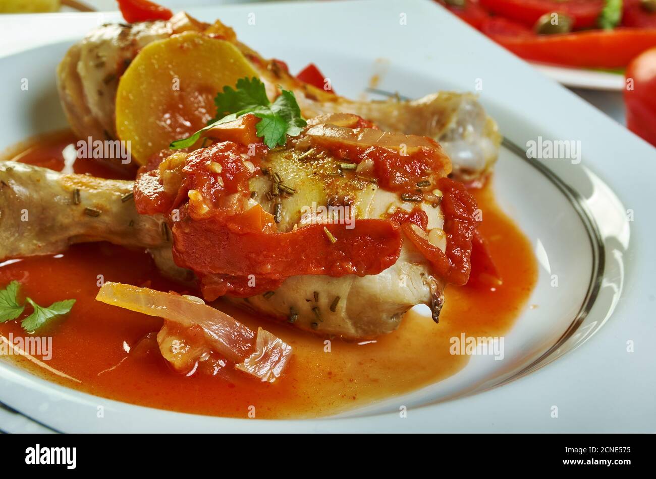Pan Grilled Chicken in Peperonata. classic Italian side of tangy stewed ...