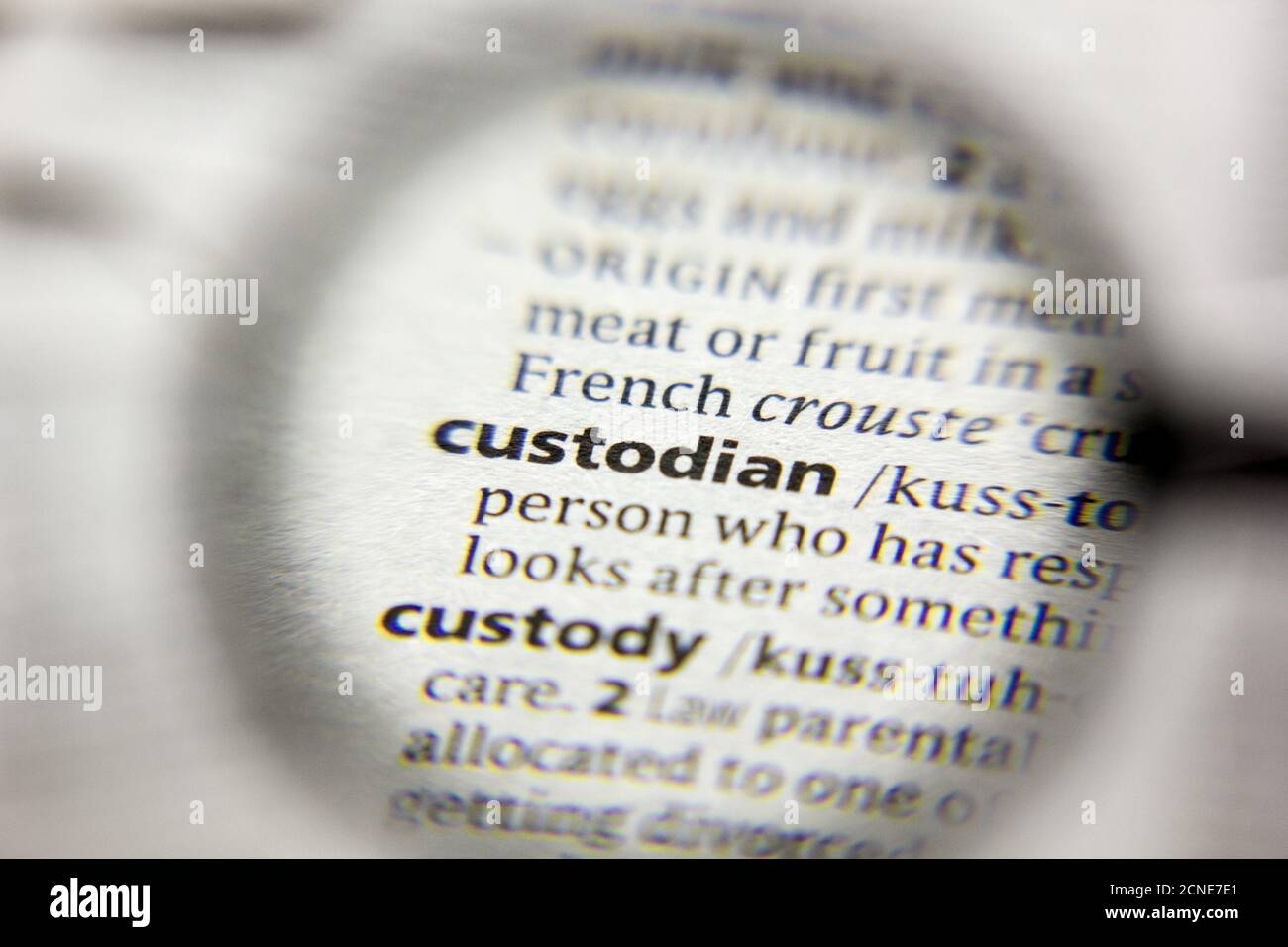 The word or phrase Custodian in a dictionary Stock Photo - Alamy