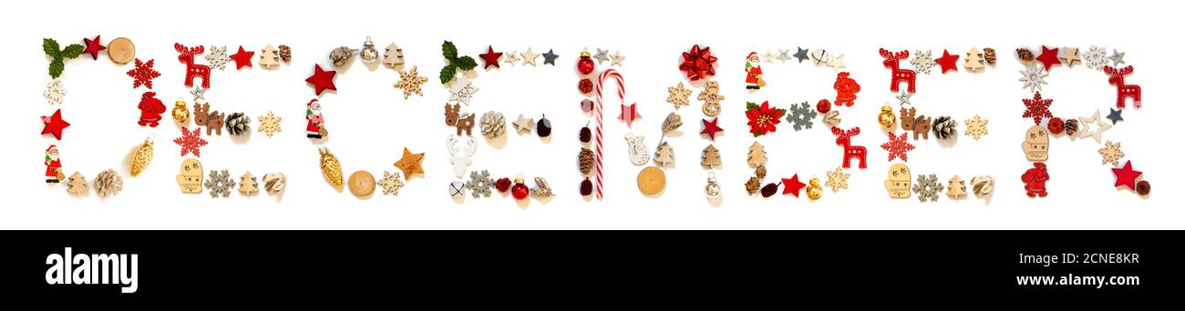 Colorful Christmas Decoration Letter Building Word December Stock Photo ...