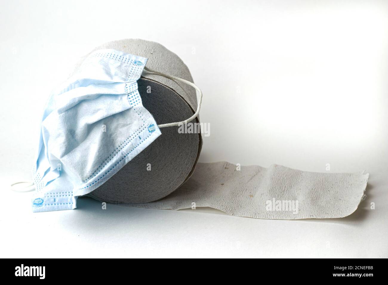 concept pandemic symbols covid 19 medical hygiene mask and toilet paper ...