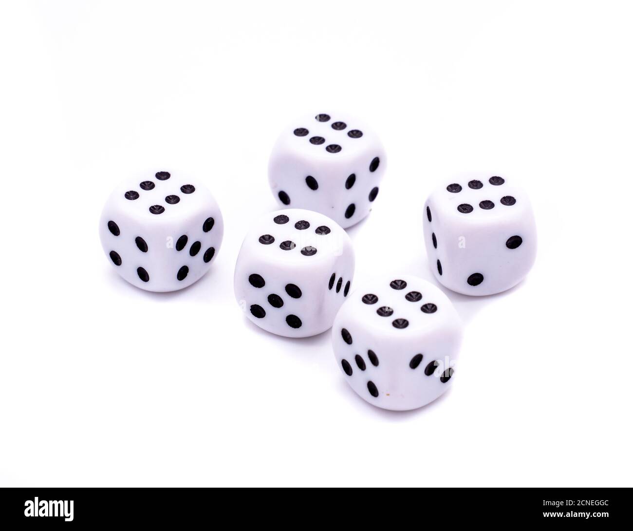 Game dice isolated on white background Stock Photo - Alamy
