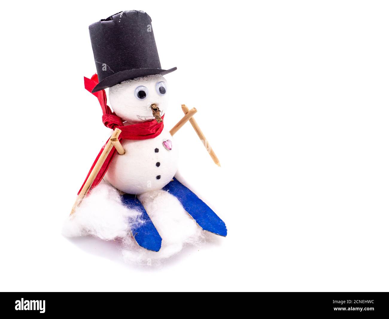 Snowman isolated on white background Stock Photo - Alamy