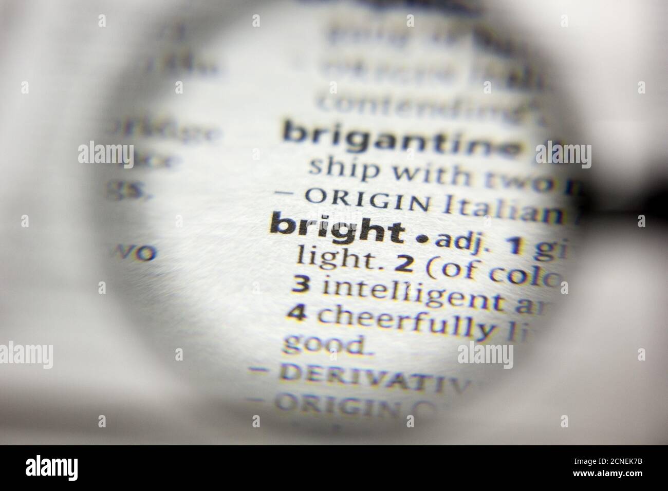 The word or phrase Bright in a dictionary Stock Photo - Alamy