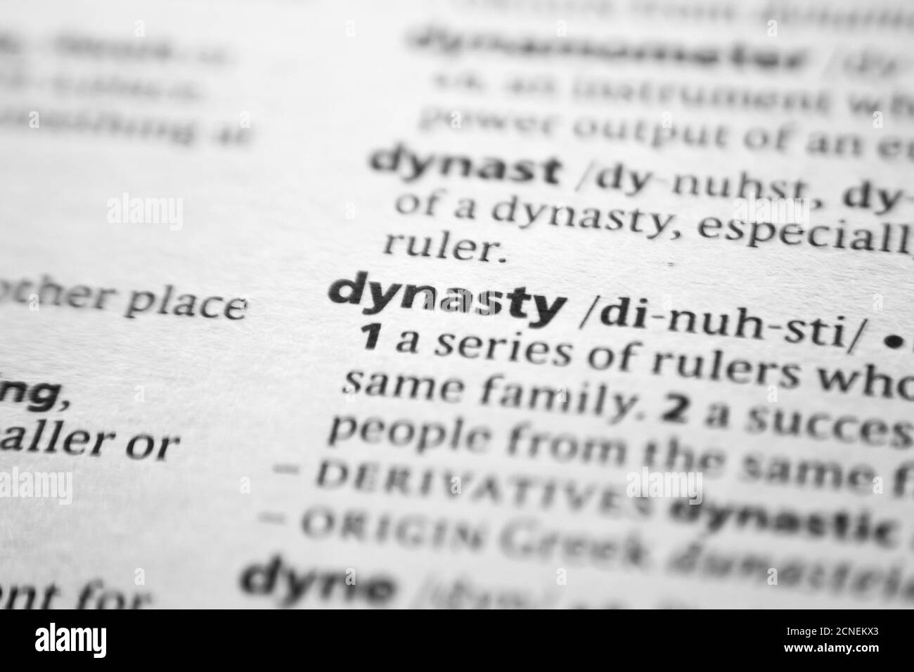 Word or phrase Dynasty in a dictionary Stock Photo - Alamy