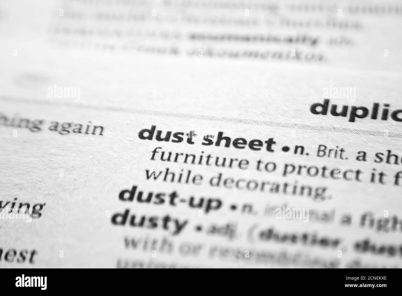 Dust sheet Black and White Stock Photos & Images - Alamy