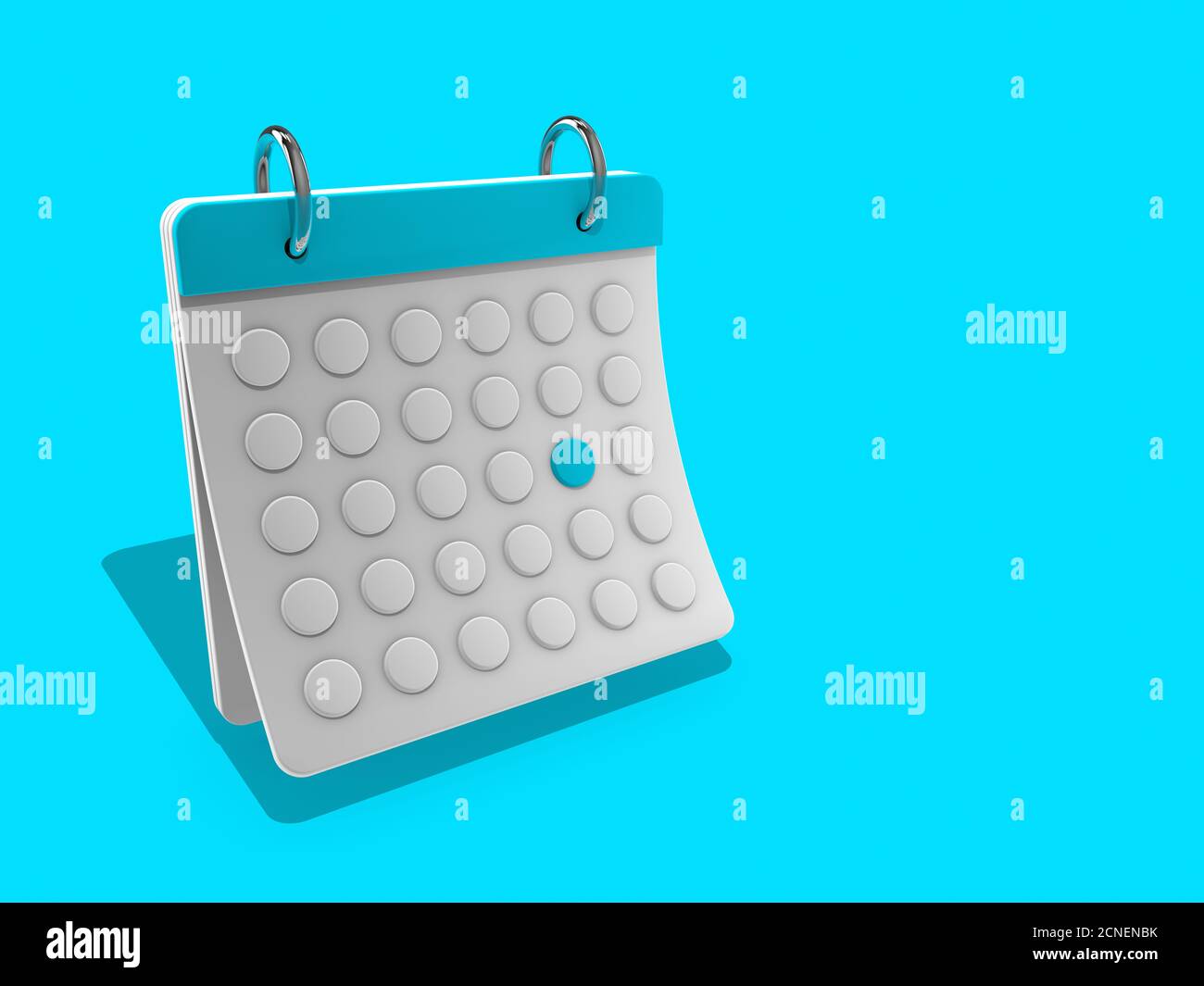 Stylish 3d calendar on a light blue background. Minimalistic design. 3D ...