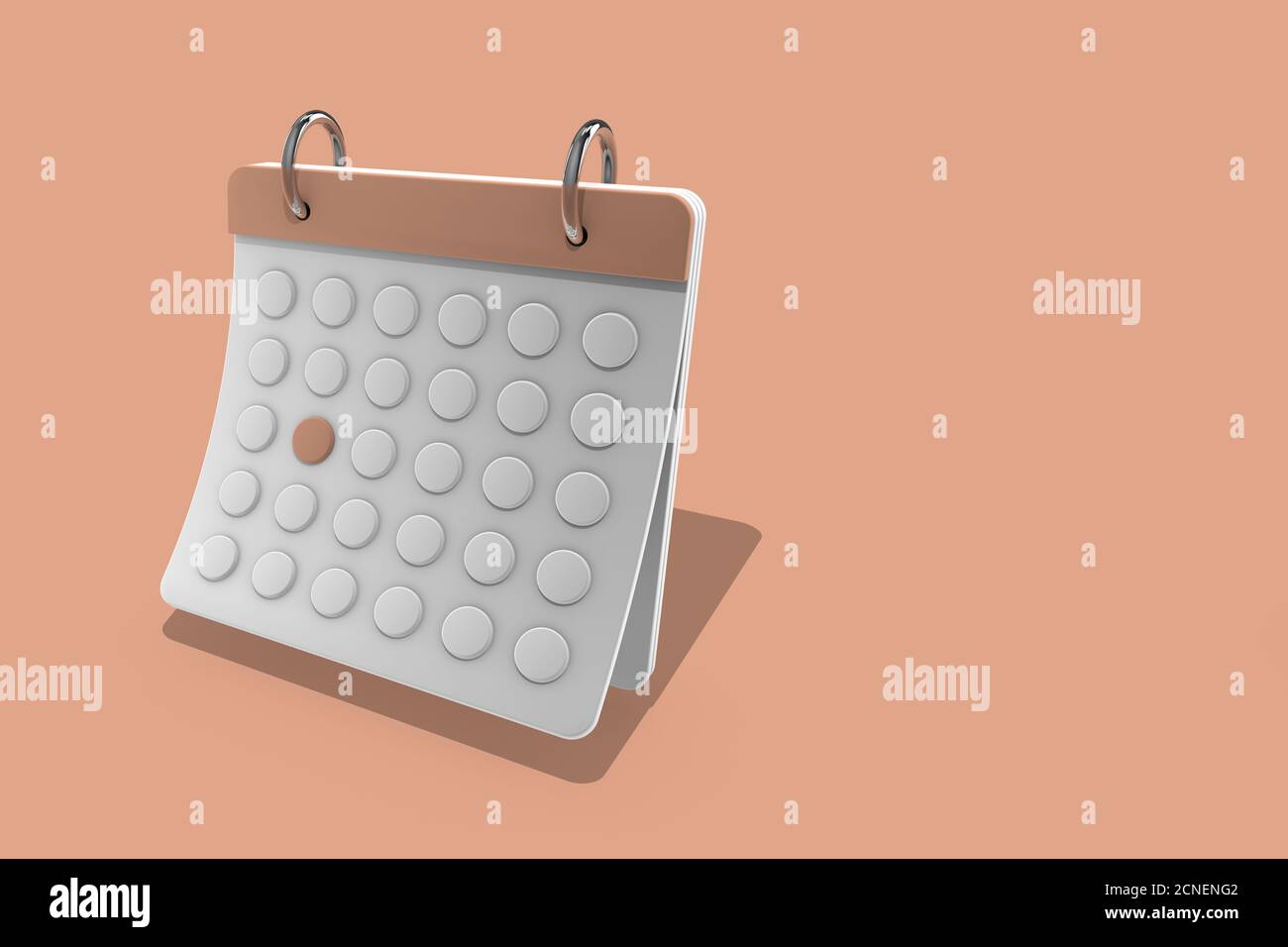 Stylish 3d calendar on a light brown background. Minimalistic design ...