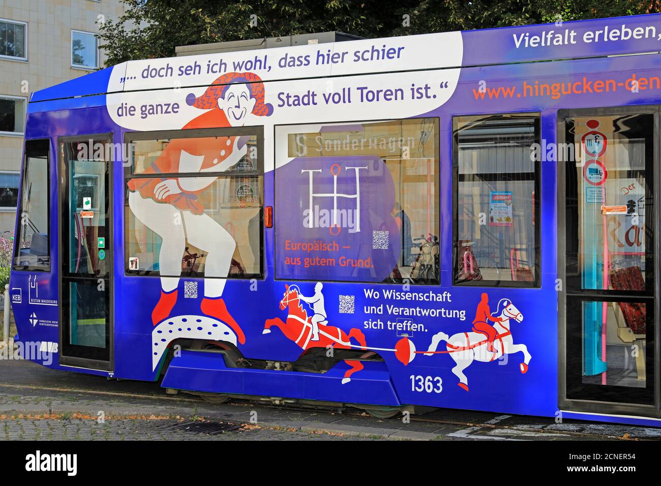 Magdeburg, Germany. 18th Sep, 2020. A newly designed tram of the ...