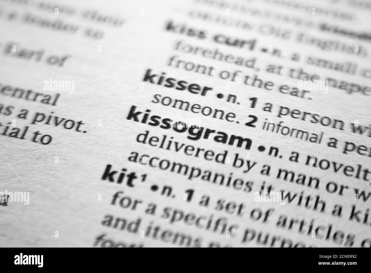 Word or phrase Kissogram in a dictionary Stock Photo - Alamy
