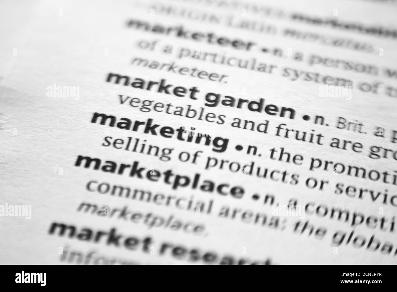 Marketing dictionary definition Black and White Stock Photos & Images ...