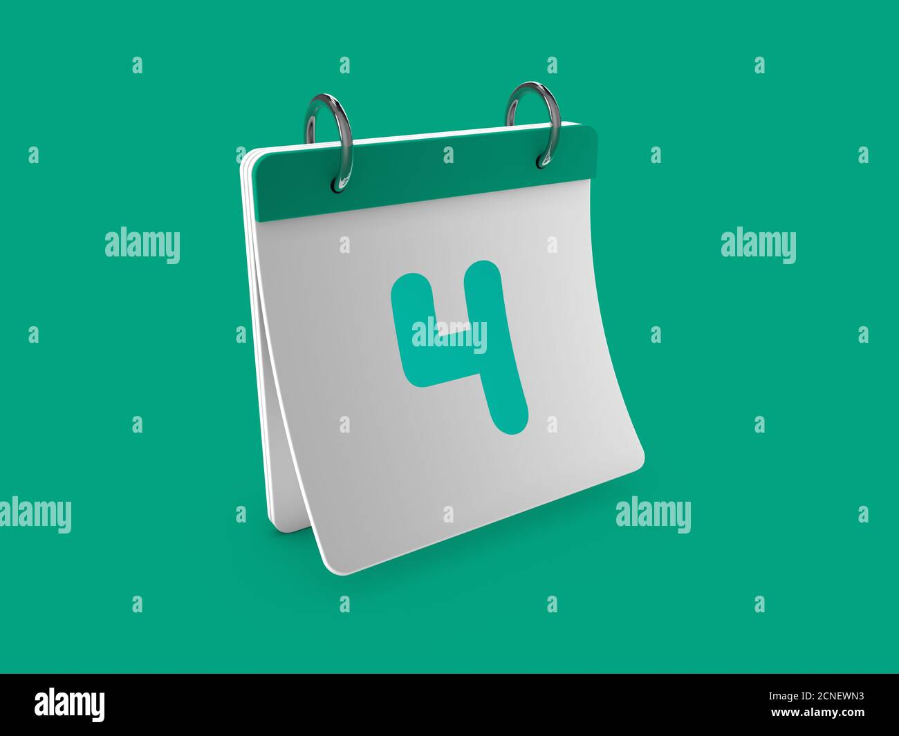 Stylish 3D Calendar fourth day 4. 3D illustration, 3D rendering Stock ...