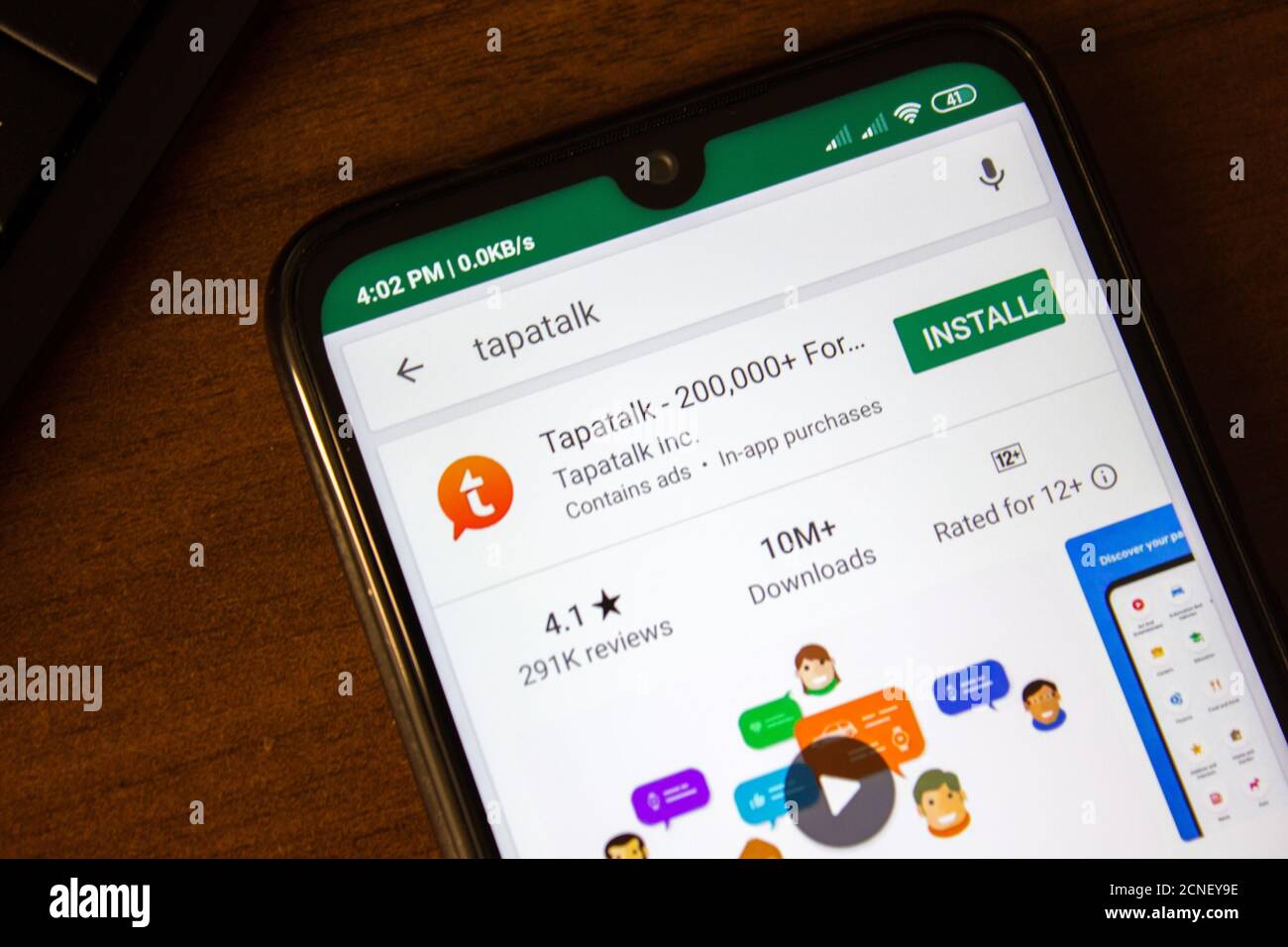 Ivanovsk, Russia - July 07, 2019: Tapatalk app on the display of ...