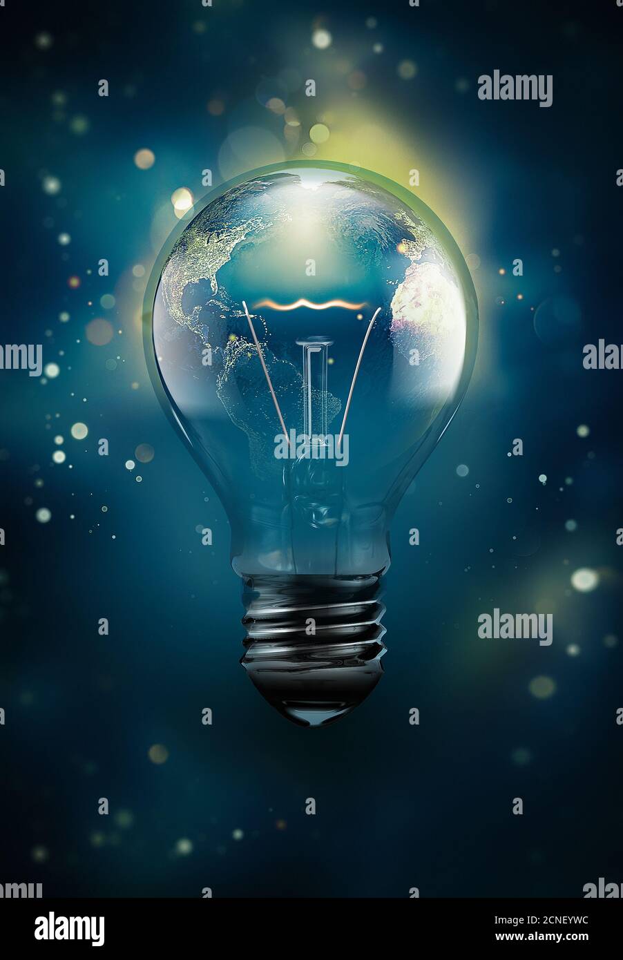 Planet earth lightbulb global power hi-res stock photography and images ...