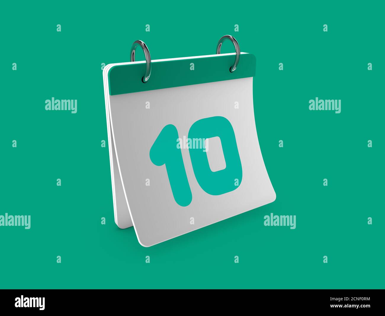 Stylish 3D Calendar tenth day 10. 3D illustration, 3D rendering Stock ...