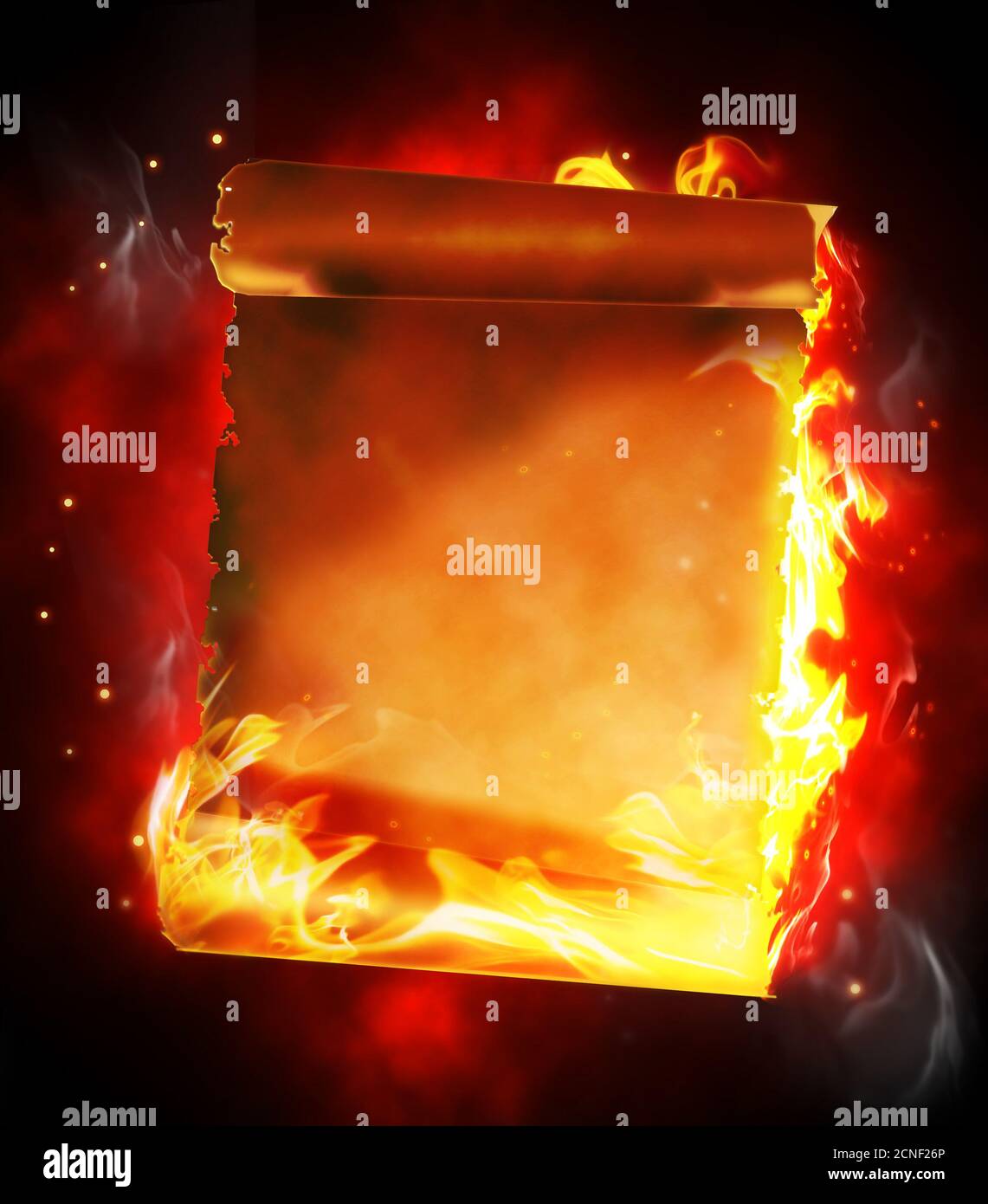 burning blank papyrus Stock Photo - Alamy