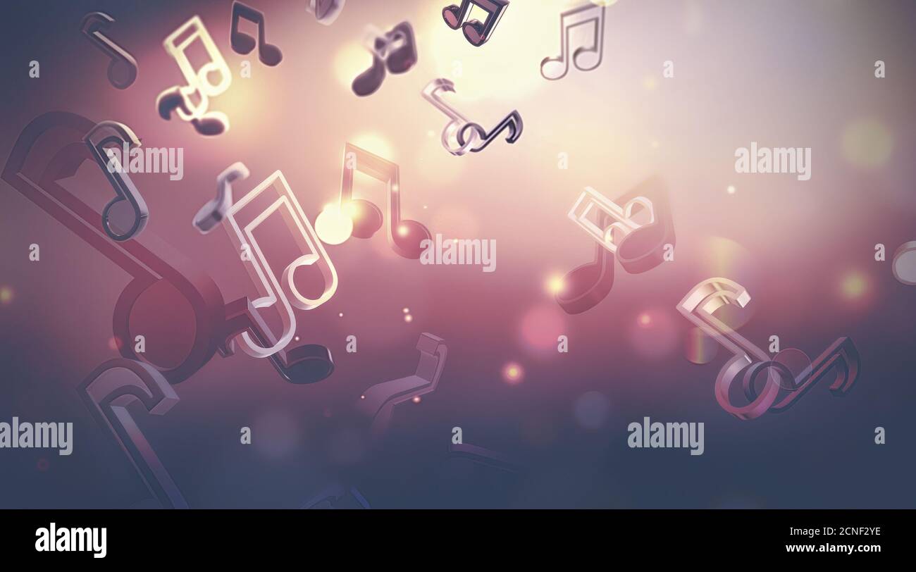 abstract music background with notes Stock Photo - Alamy