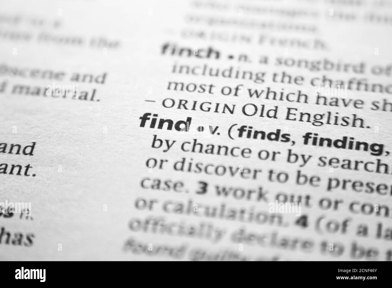 Word or phrase Find in a dictionary Stock Photo - Alamy
