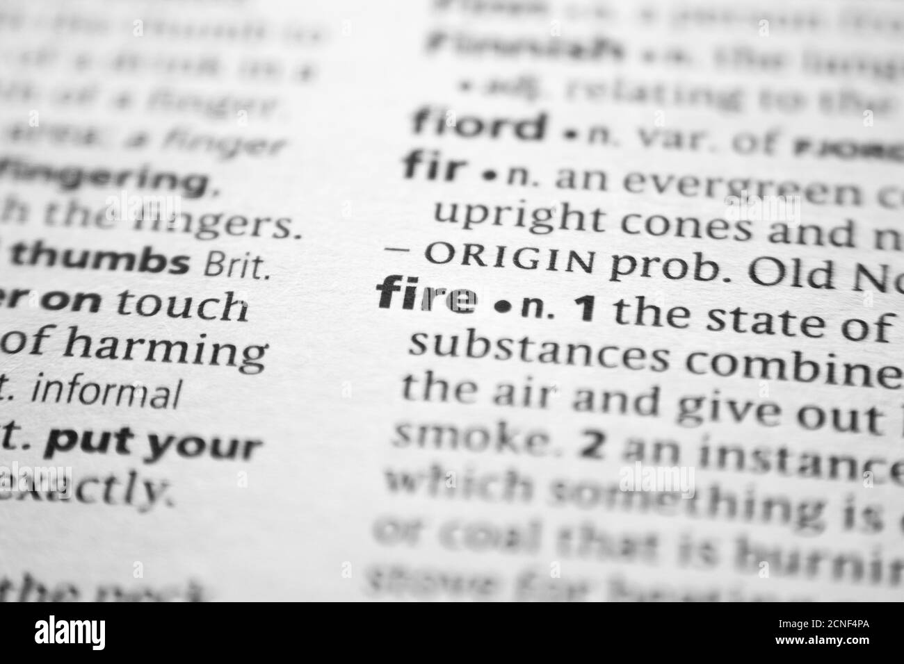 Word or phrase Fire in a dictionary Stock Photo - Alamy