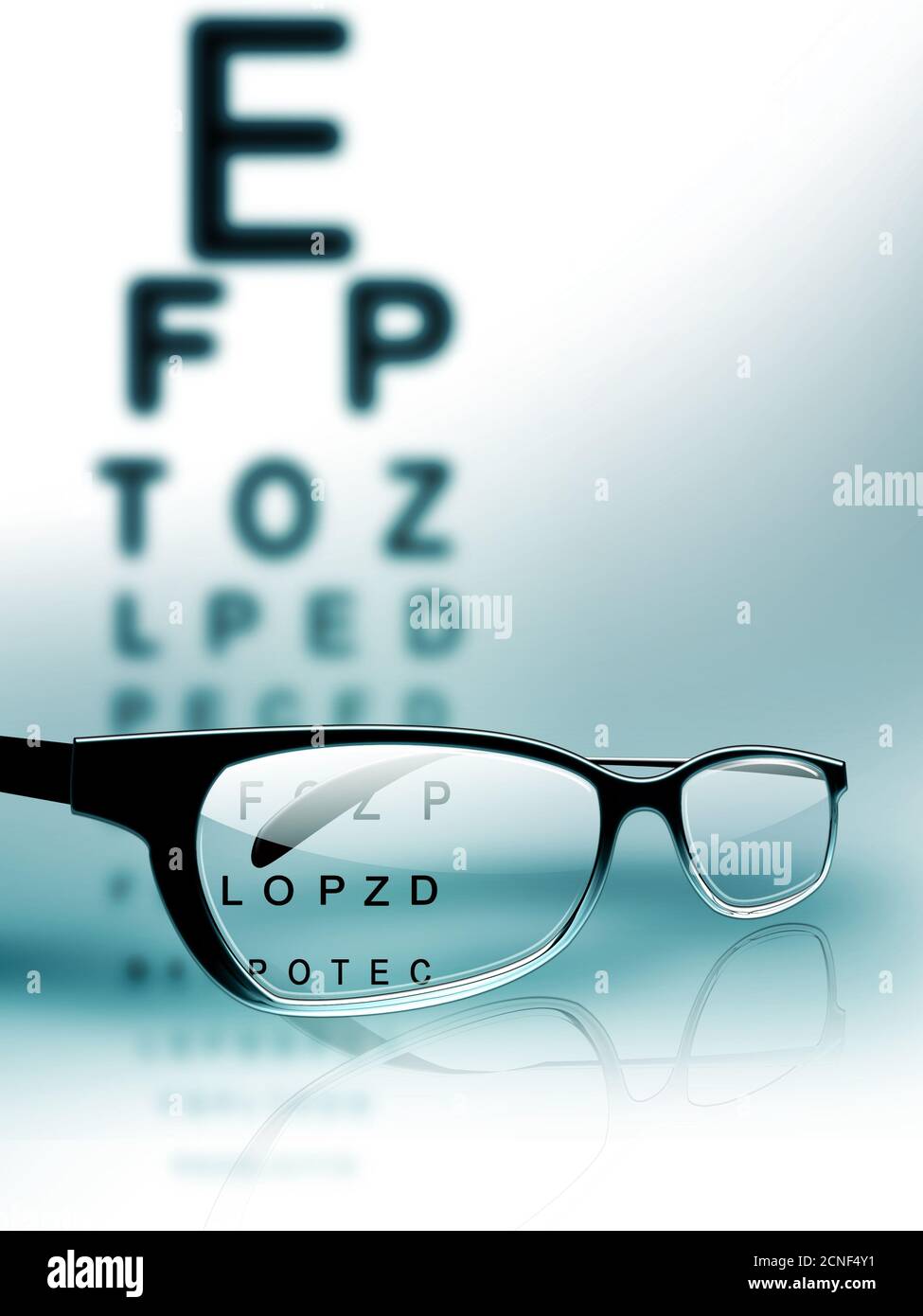 Eye test chart and eyeglasses hi-res stock photography and images - Alamy