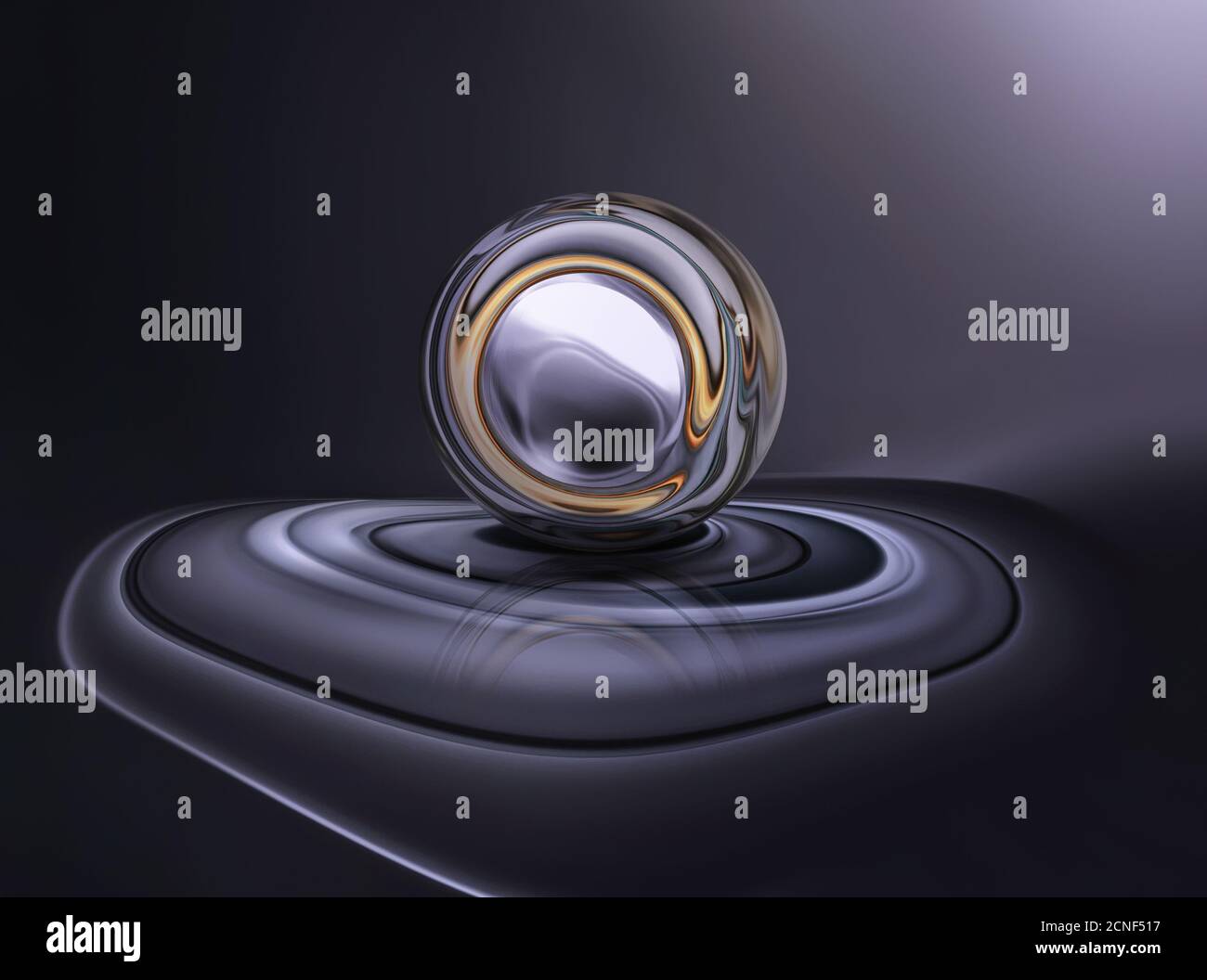 Abstract 3D chrome ball Stock Photo - Alamy