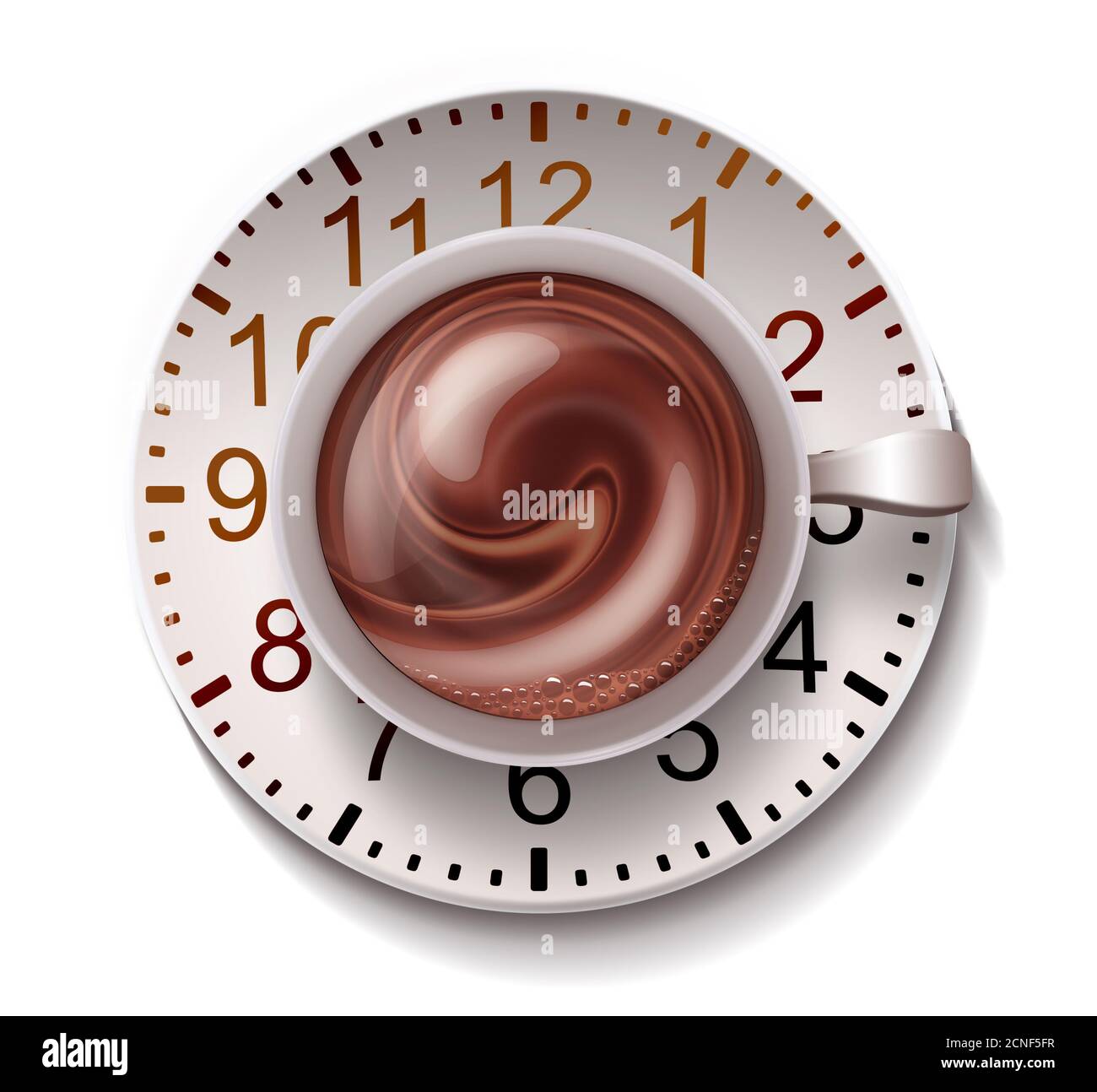 coffee mug with clock Stock Photo - Alamy