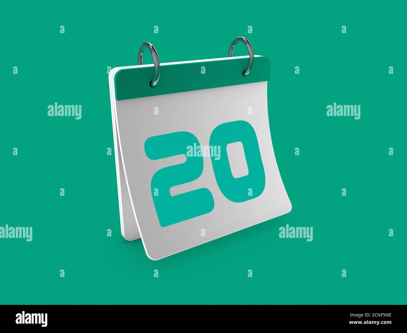 Stylish 3d Calendar day twentieth 20. 3d illustration, 3d rendering ...