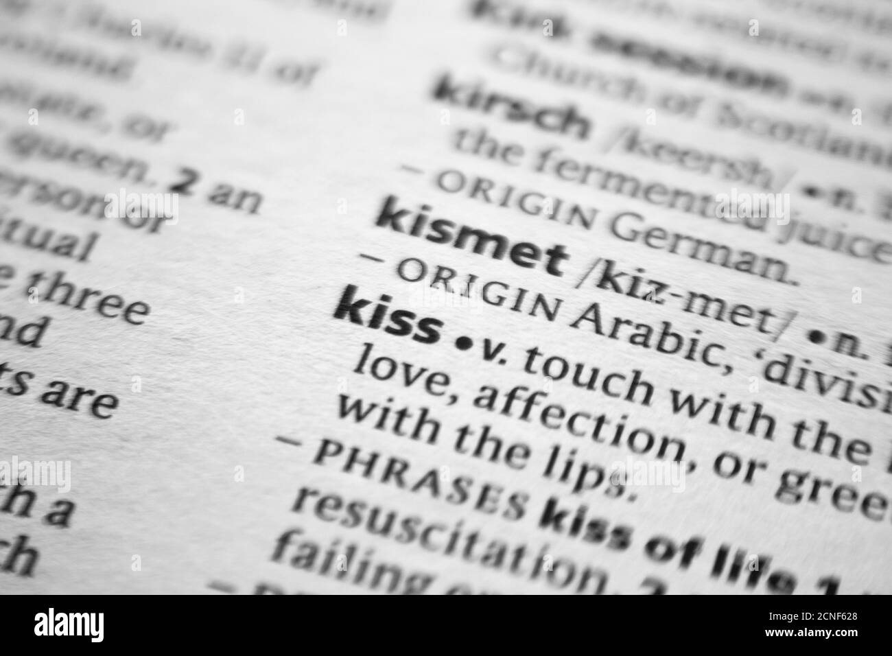 Word kiss Black and White Stock Photos & Images - Alamy