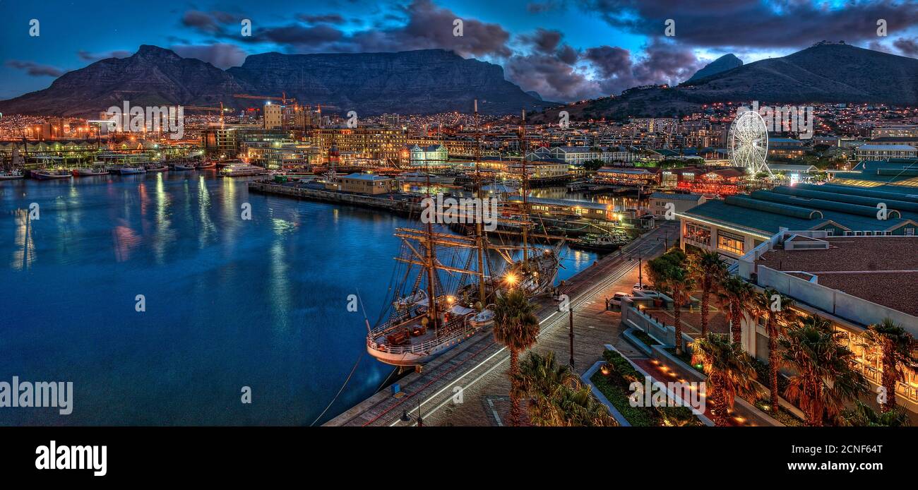 Cape Town Waterfront at night Stock Photo - Alamy