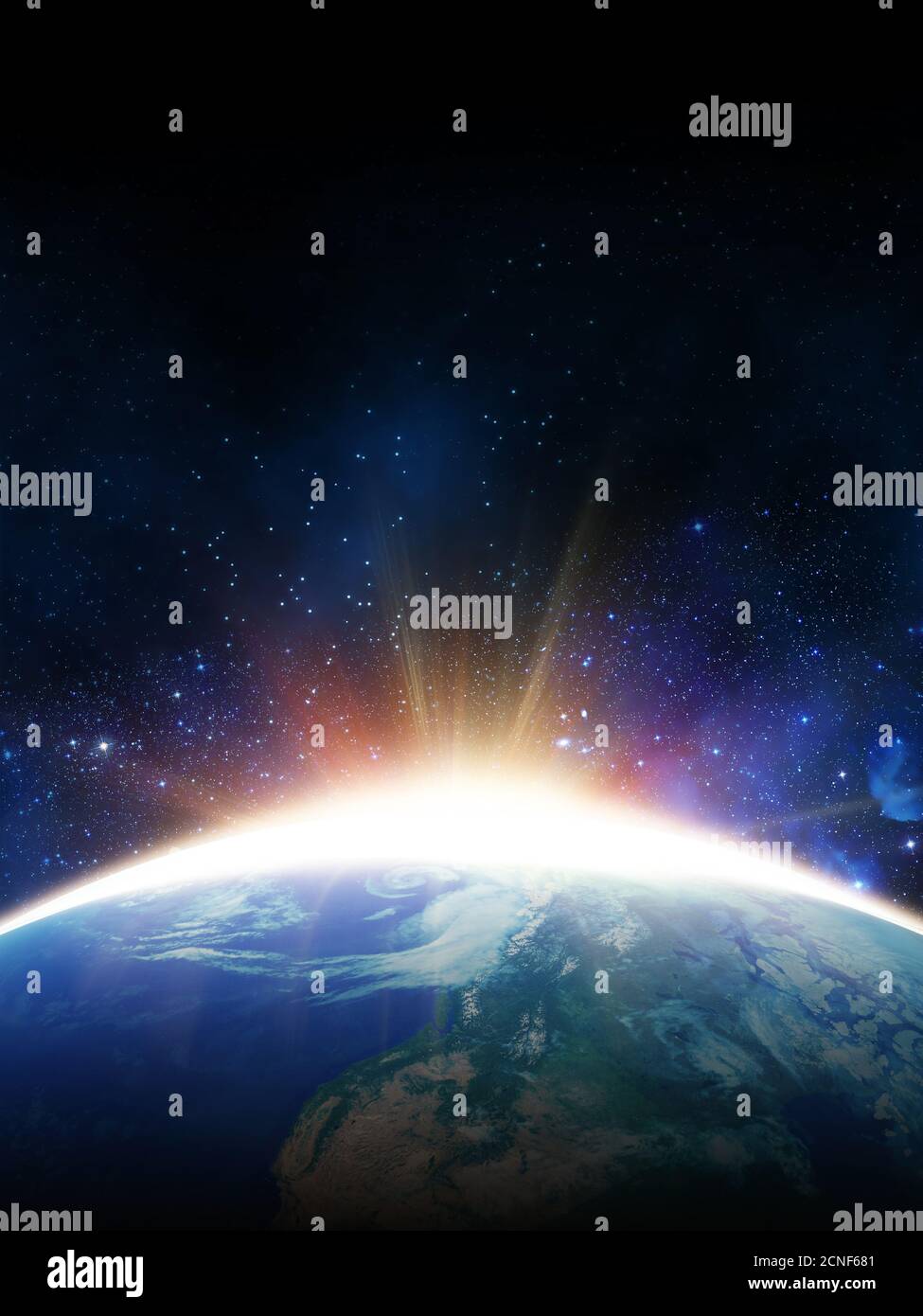 Sun earth horizon space hi-res stock photography and images - Alamy