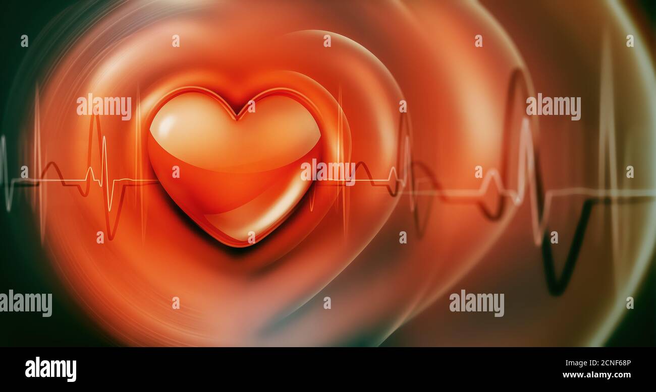 Medical background with red heart Stock Photo - Alamy