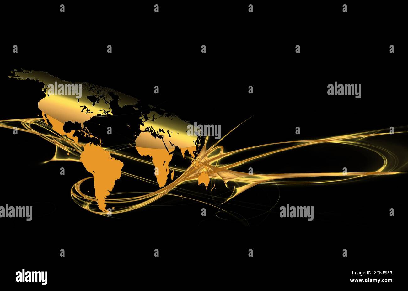 gold world map Stock Photo - Alamy